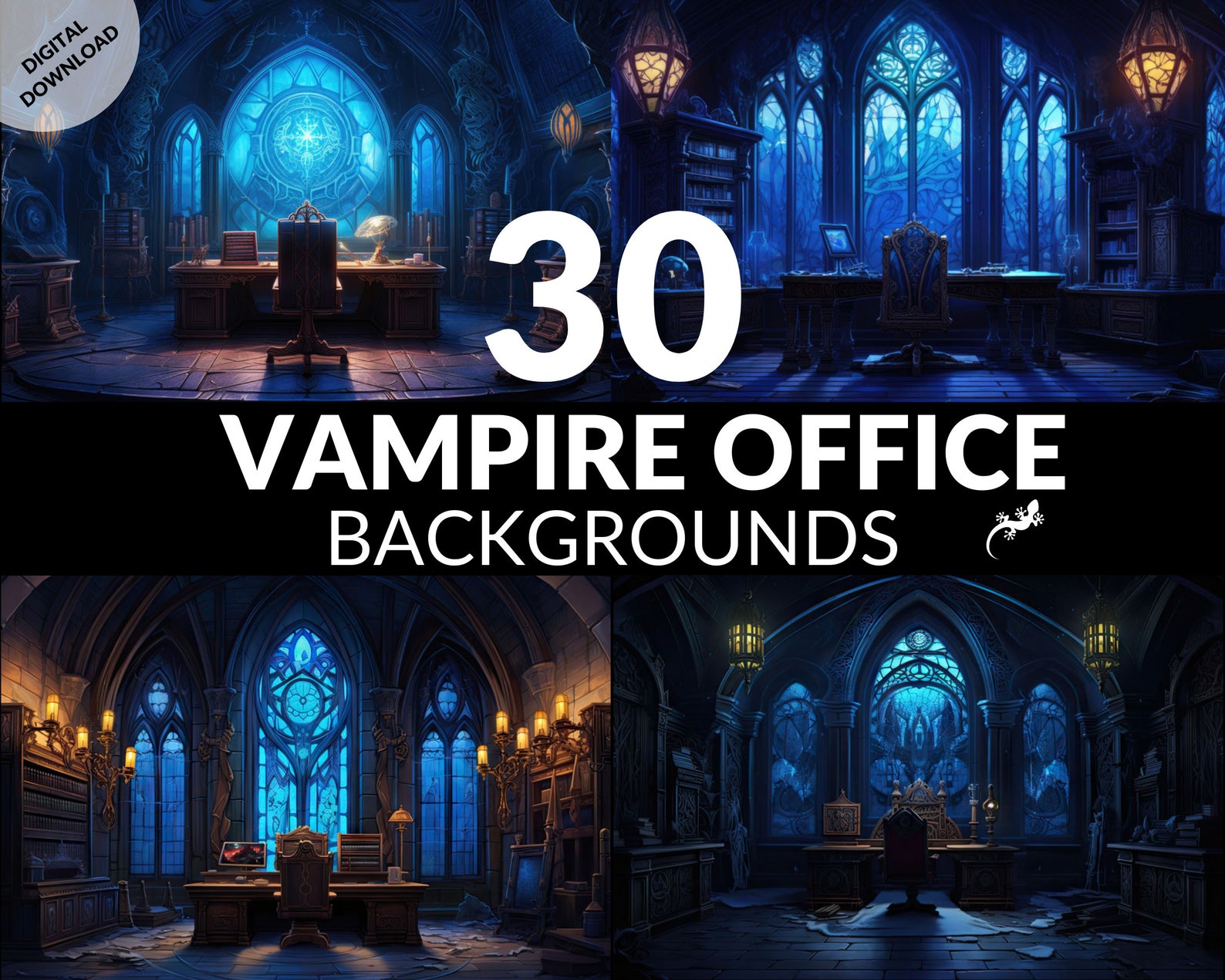 30 Vampire Office Vtuber Backgrounds, Gothic Stream Backgrounds, Twitch ...