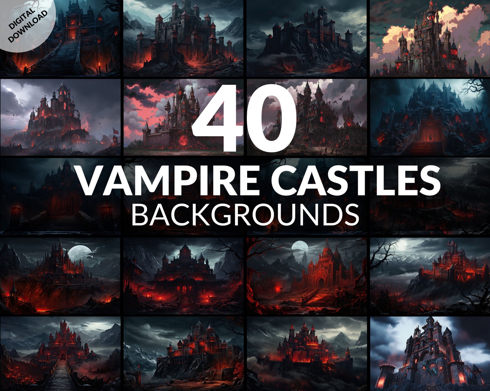 40 Vampire Gothic Castles Vtuber Backgrounds, Stream Backgrounds ...
