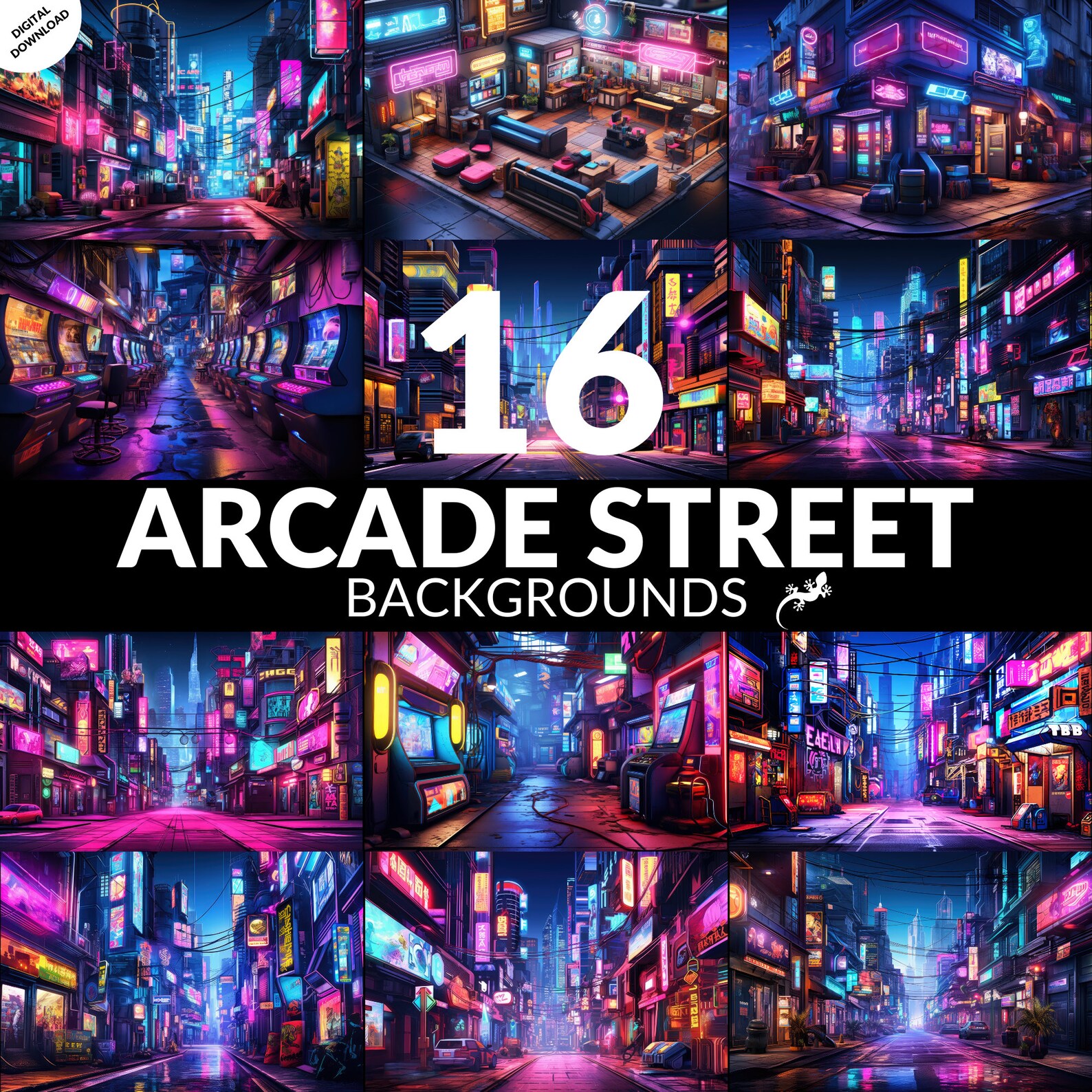 Vtuber Backgrounds Bundle, 122 Arcade Vibe Anime Vtuber Twitch Zoom ...