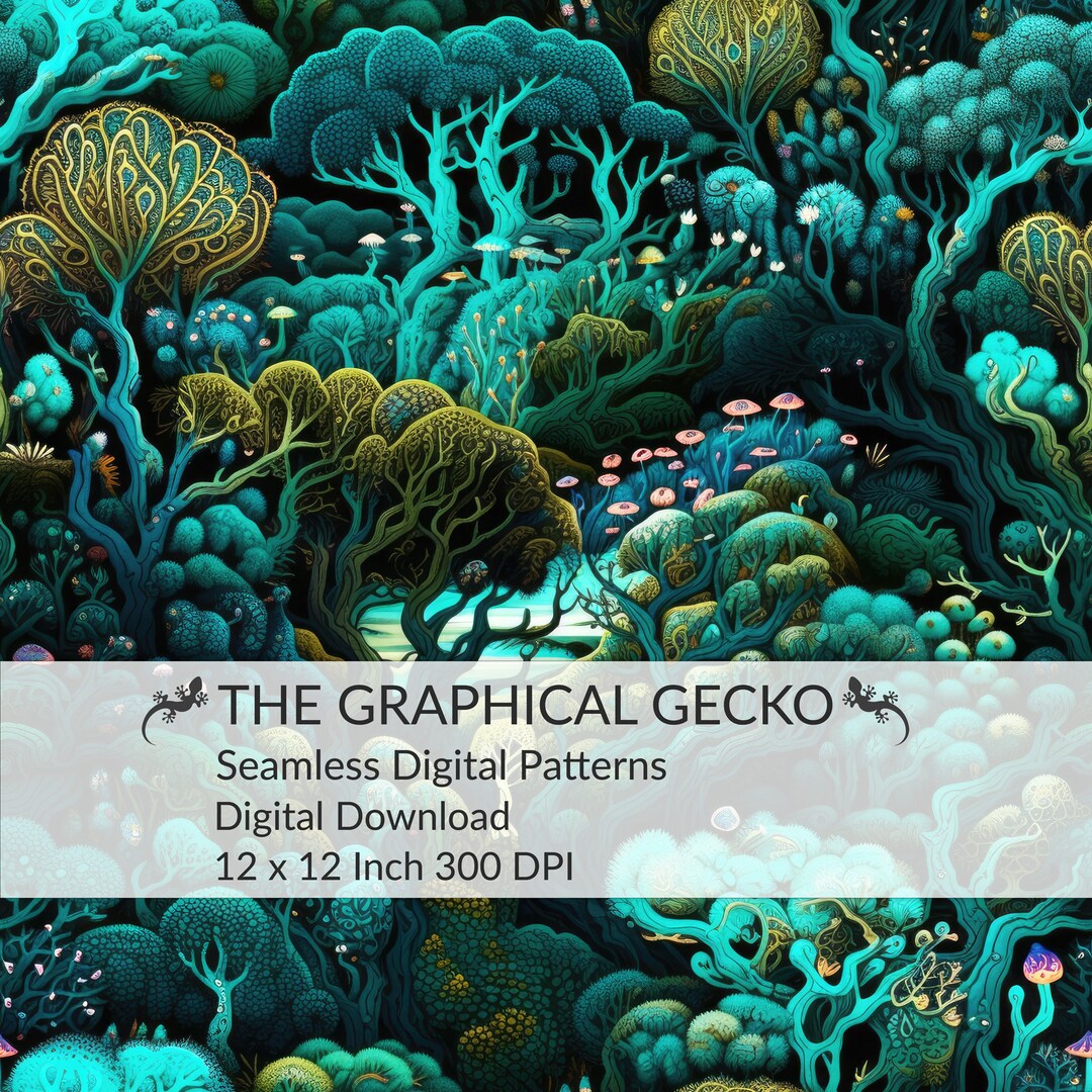 Seamless Digital Pattern, Enchanted Forest Seamless Pattern for Print ...