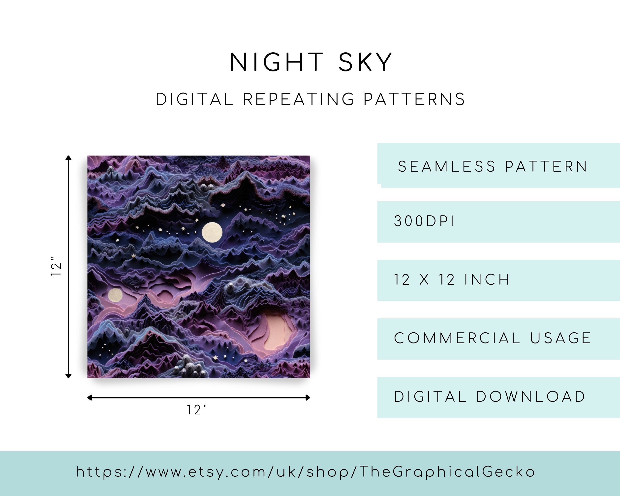 54 Night Sky Seamless Pattern Bundle, Astronomy Digital Paper ...