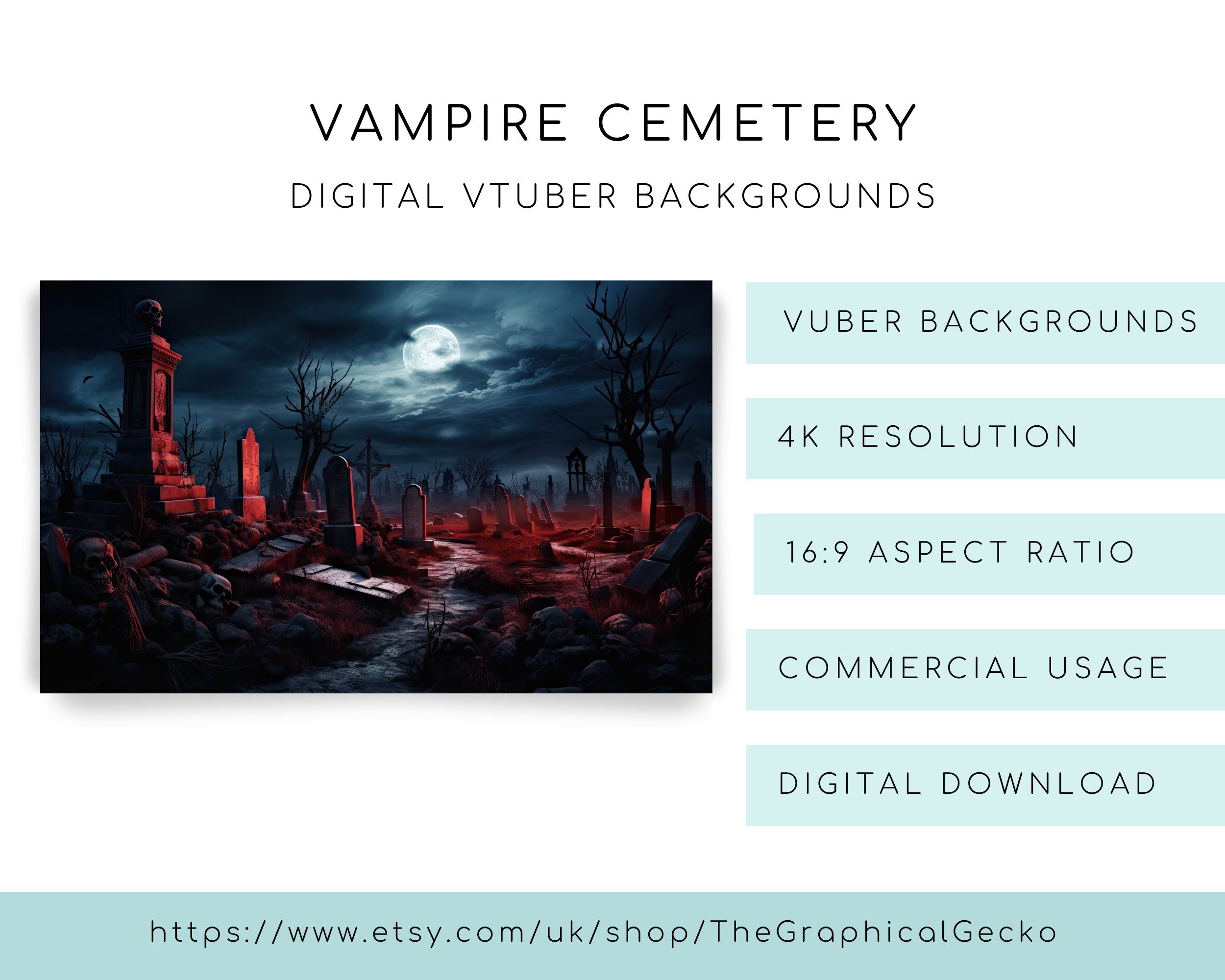 24 Vampire Cemetery Vtuber Backgrounds, Gothic Stream Backgrounds ...
