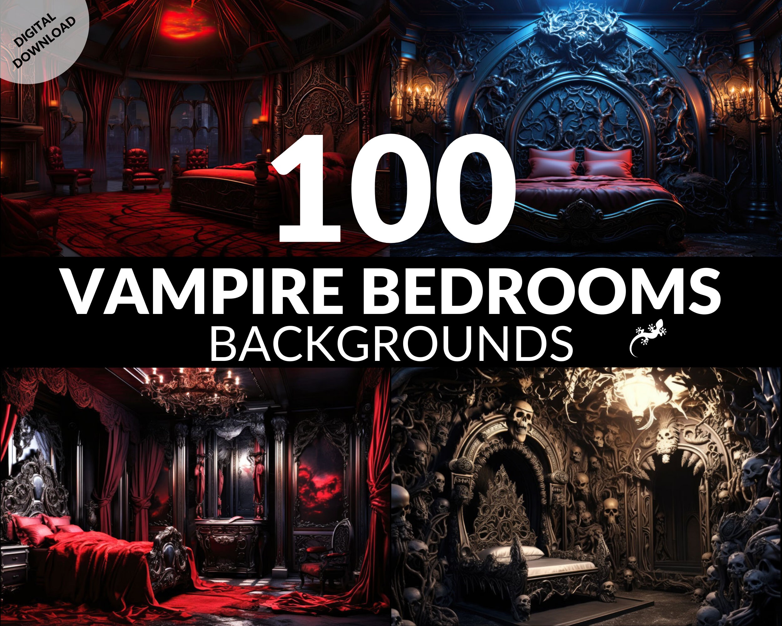 100 Vampire Gothic Bedroom Vtuber Backgrounds, Stream Backgrounds ...