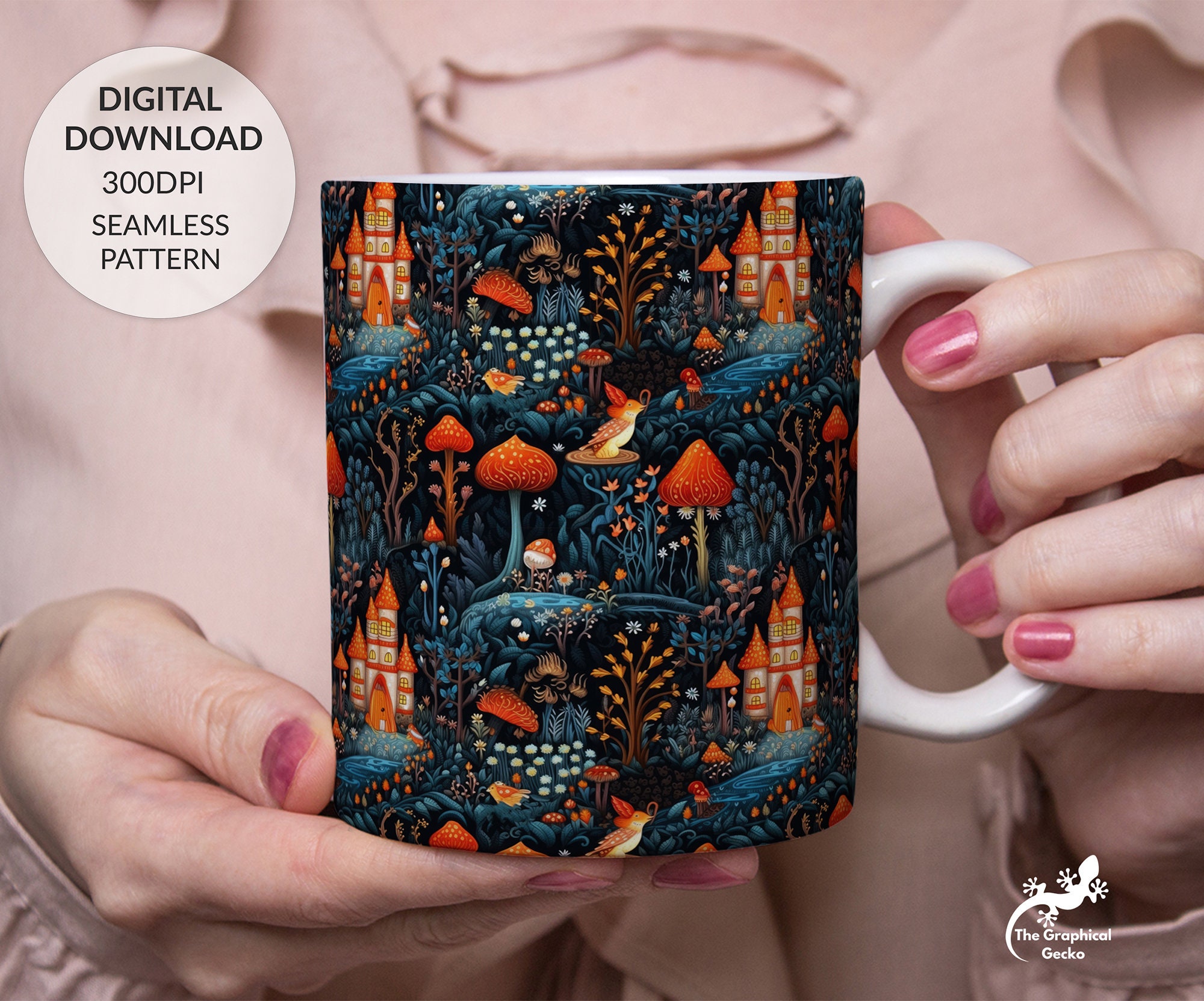 Seamless Digital Pattern, Mystical Forest Repeatable Pattern, Fairy ...