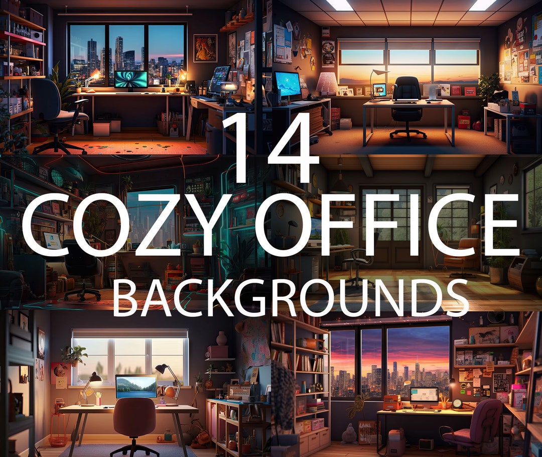 Cozy Office Vtuber Backgrounds Bundle, Stream Backgrounds, Twitch ...