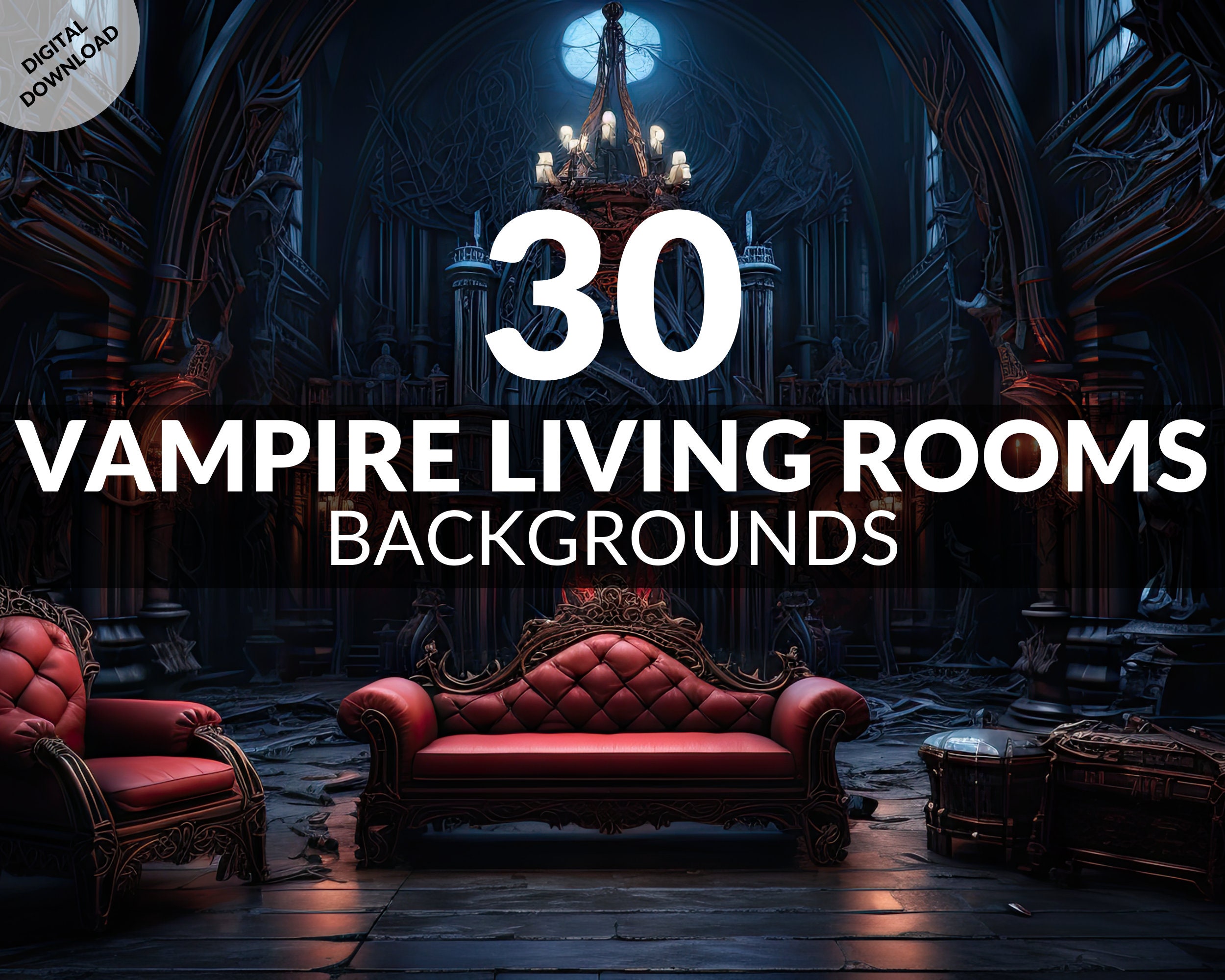 30 Vampire Living Room Vtuber Backgrounds, Gothic Stream Backgrounds ...