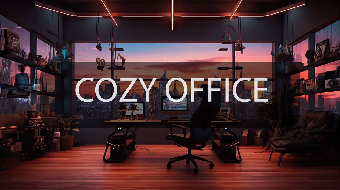 Cozy Office Vtuber Backgrounds Bundle, Stream Backgrounds, Twitch ...