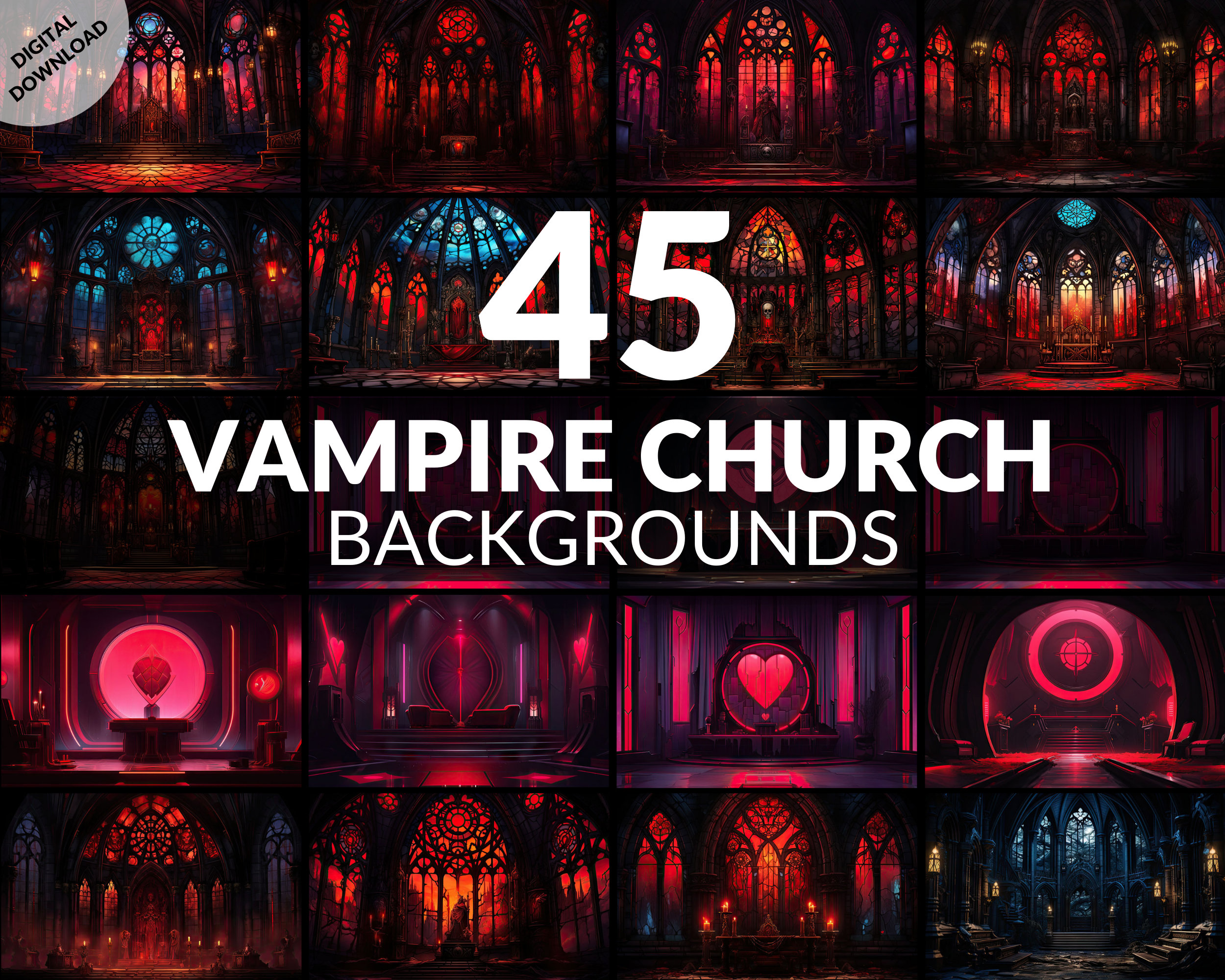 400 Vampire Room Mega Bundle Vtuber Backgrounds, Gothic Stream ...