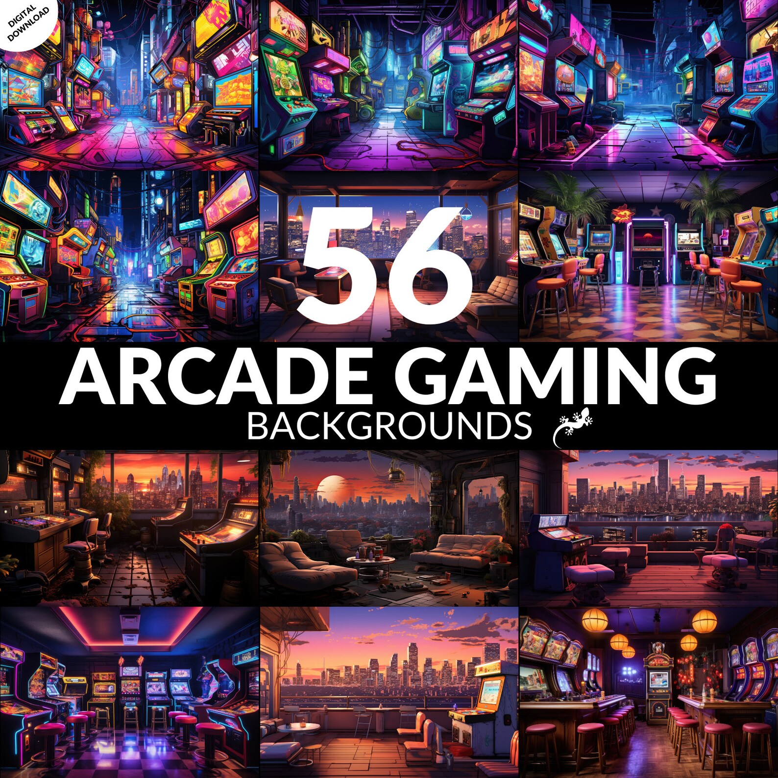 Vtuber Backgrounds Bundle, 122 Arcade Vibe Anime Vtuber Twitch Zoom ...