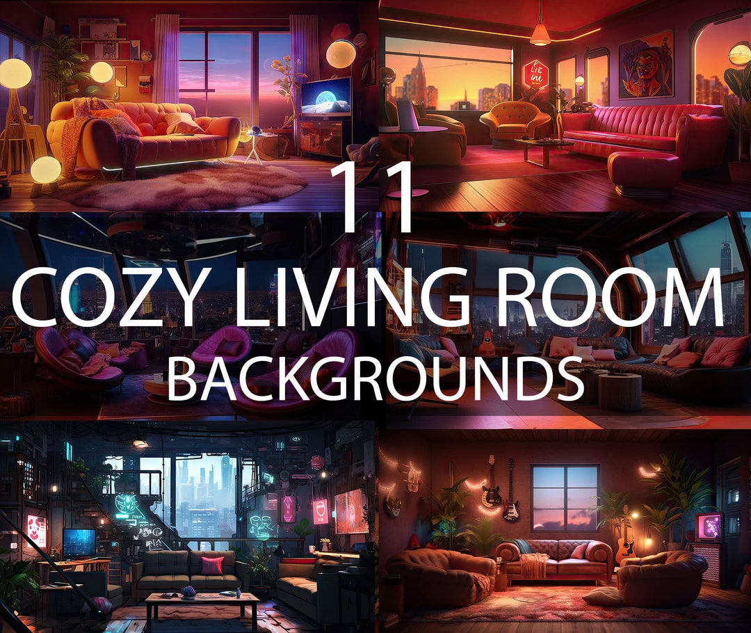 Cozy Living Room Vtuber Backgrounds Bundle, Stream Backgrounds, Twitch ...