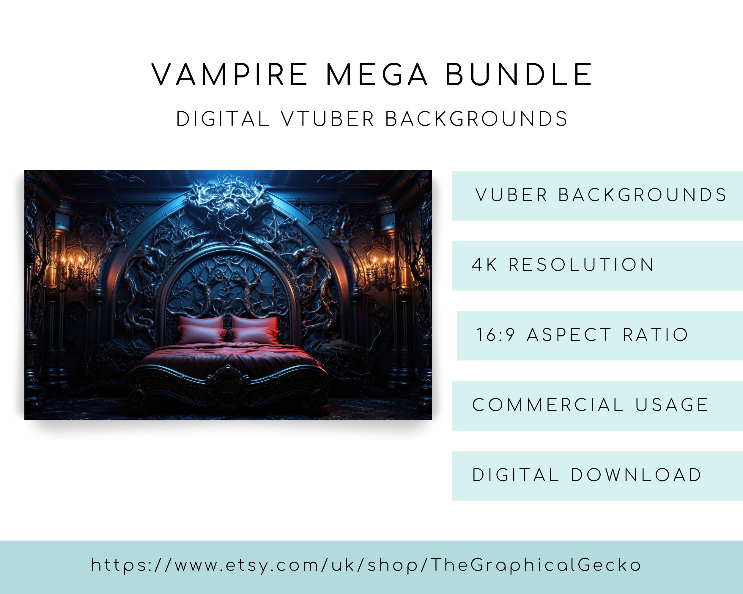 400 Vampire Room Mega Bundle Vtuber Backgrounds, Gothic Stream Backgrounds, Twitch Background ...