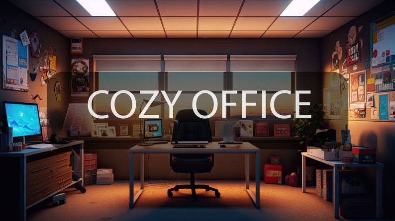 Cozy Office Vtuber Backgrounds Bundle, Stream Backgrounds, Twitch ...