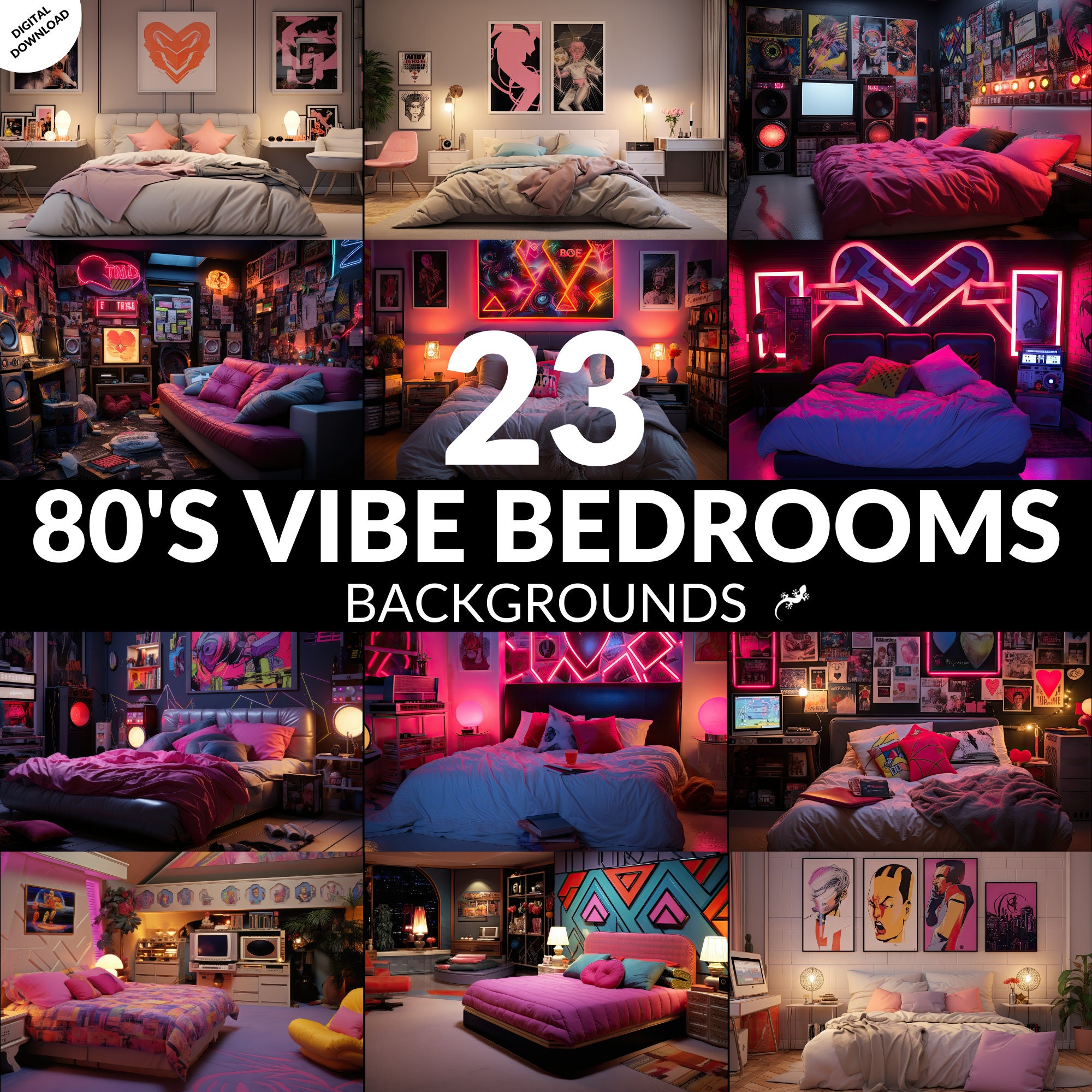 Vtuber Backgrounds Bundle, 100 X 80's Vibe Stream Twitch Zoom ...
