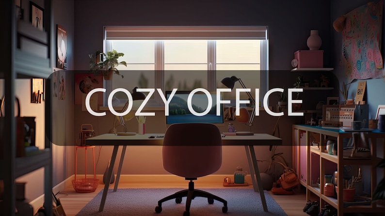 Cozy Office Vtuber Backgrounds Bundle, Stream Backgrounds, Twitch ...