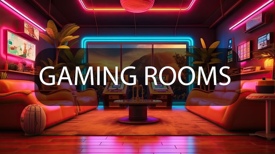 Gaming Room Arcade Vtuber Backgrounds Bundle, Stream Backgrounds ...