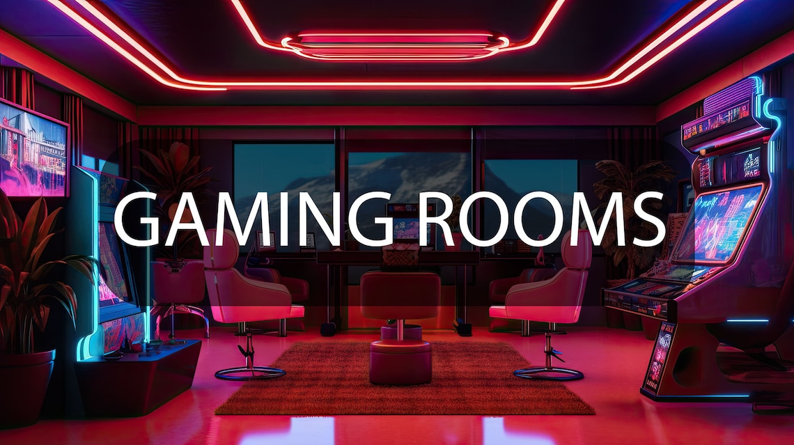 Gaming Room Arcade Vtuber Backgrounds Bundle, Stream Backgrounds ...