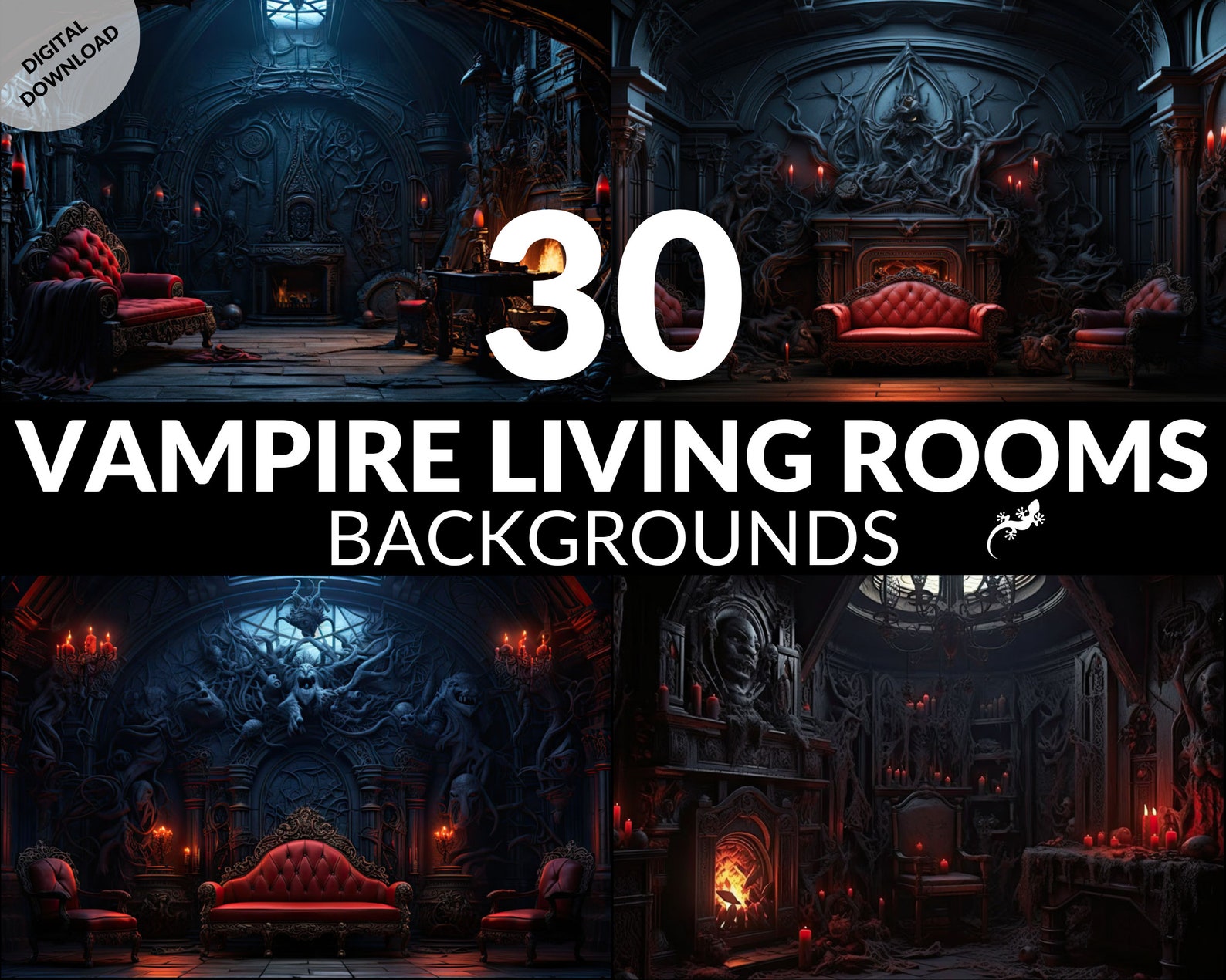 30 Vampire Living Room Vtuber Backgrounds, Gothic Stream Backgrounds ...