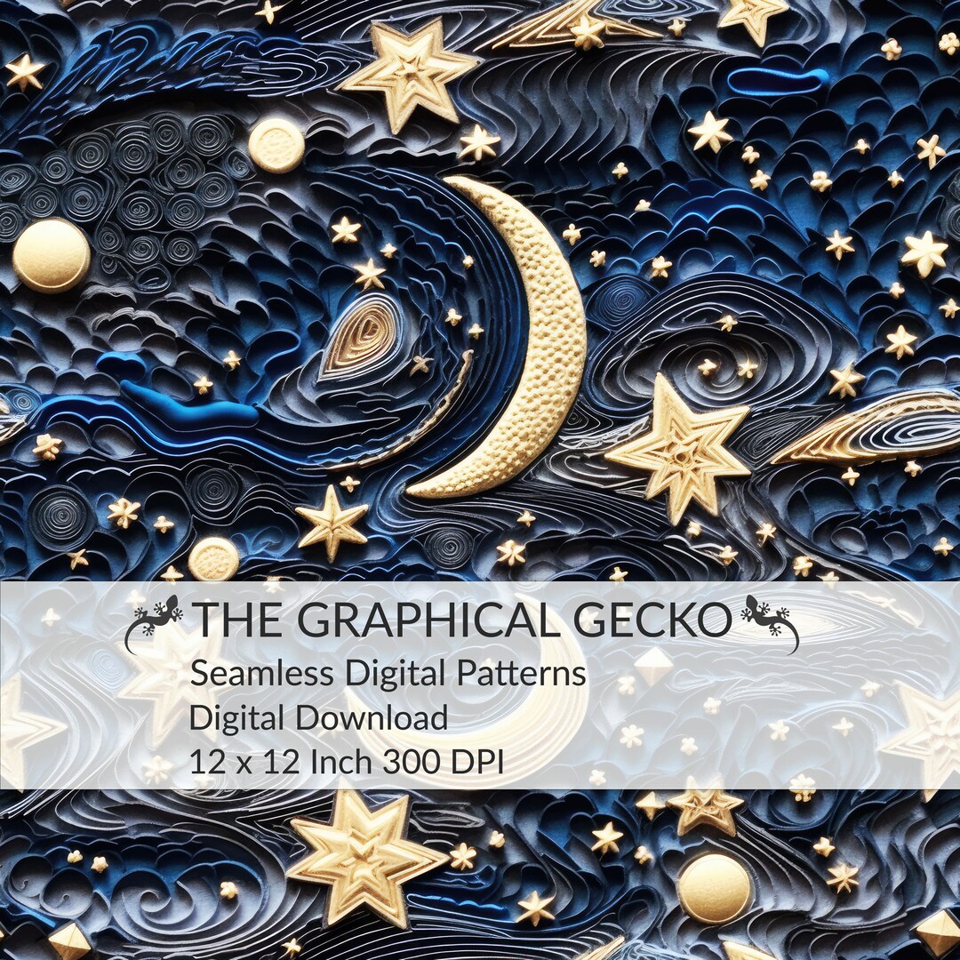 3D Seamless Digital Pattern, Night Sky Repeatable Pattern, Astronomy ...