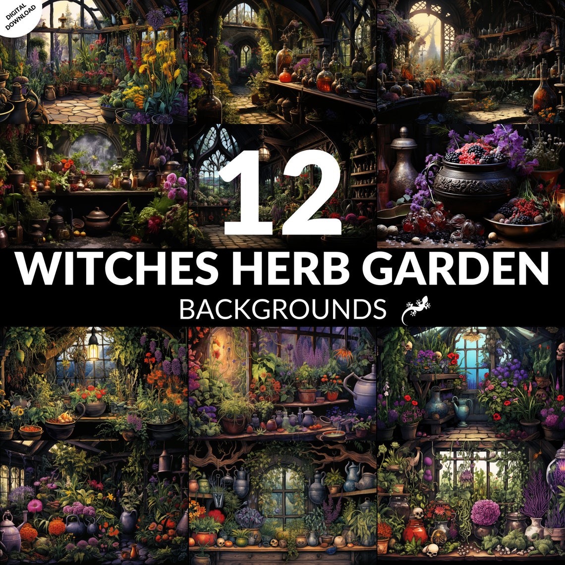 Vtuber Backgrounds Bundle, 200 Witch Gothic Anime Vtuber Twitch Zoom ...