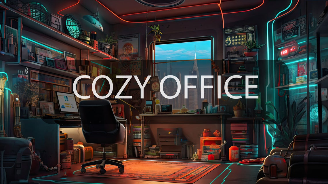 Cozy Office Vtuber Backgrounds Bundle, Stream Backgrounds, Twitch ...