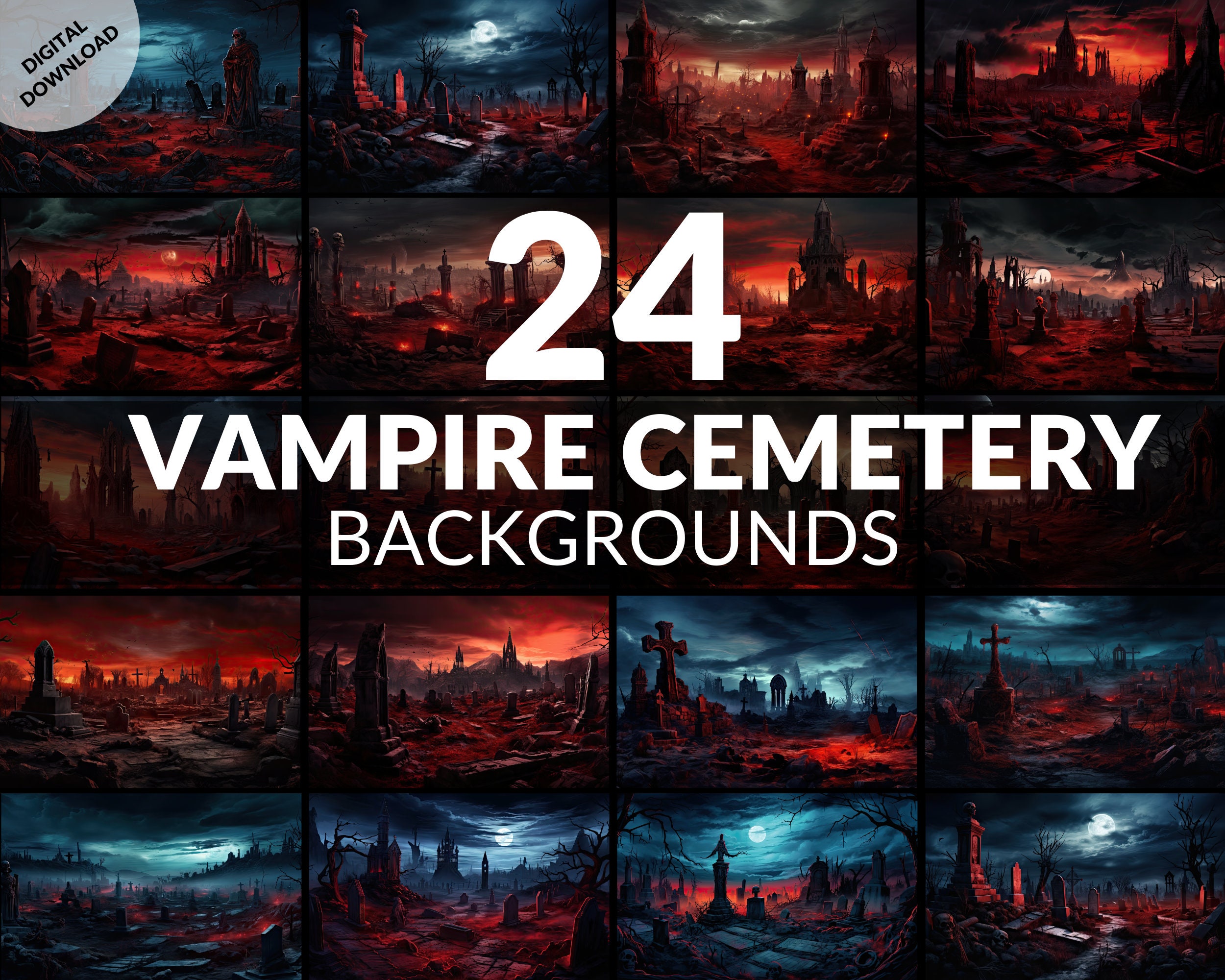 24 Vampire Cemetery Vtuber Backgrounds, Gothic Stream Backgrounds ...