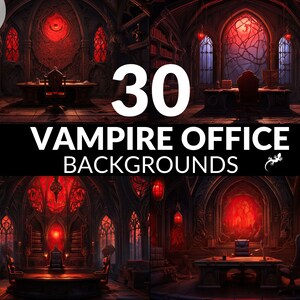 30 Vampire Office Vtuber Backgrounds, Gothic Stream Backgrounds, Twitch ...