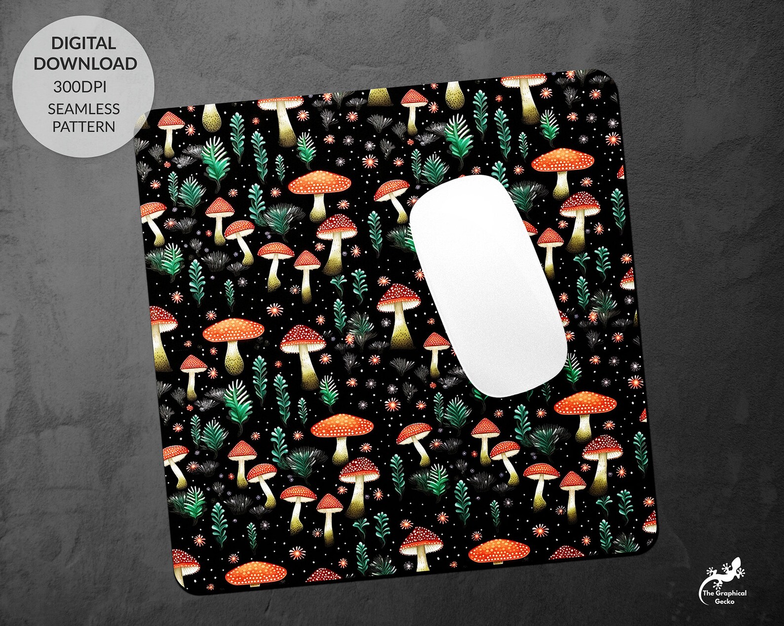 Seamless Digital Pattern, Winter Mushroom Digital Pattern, Mushroom ...