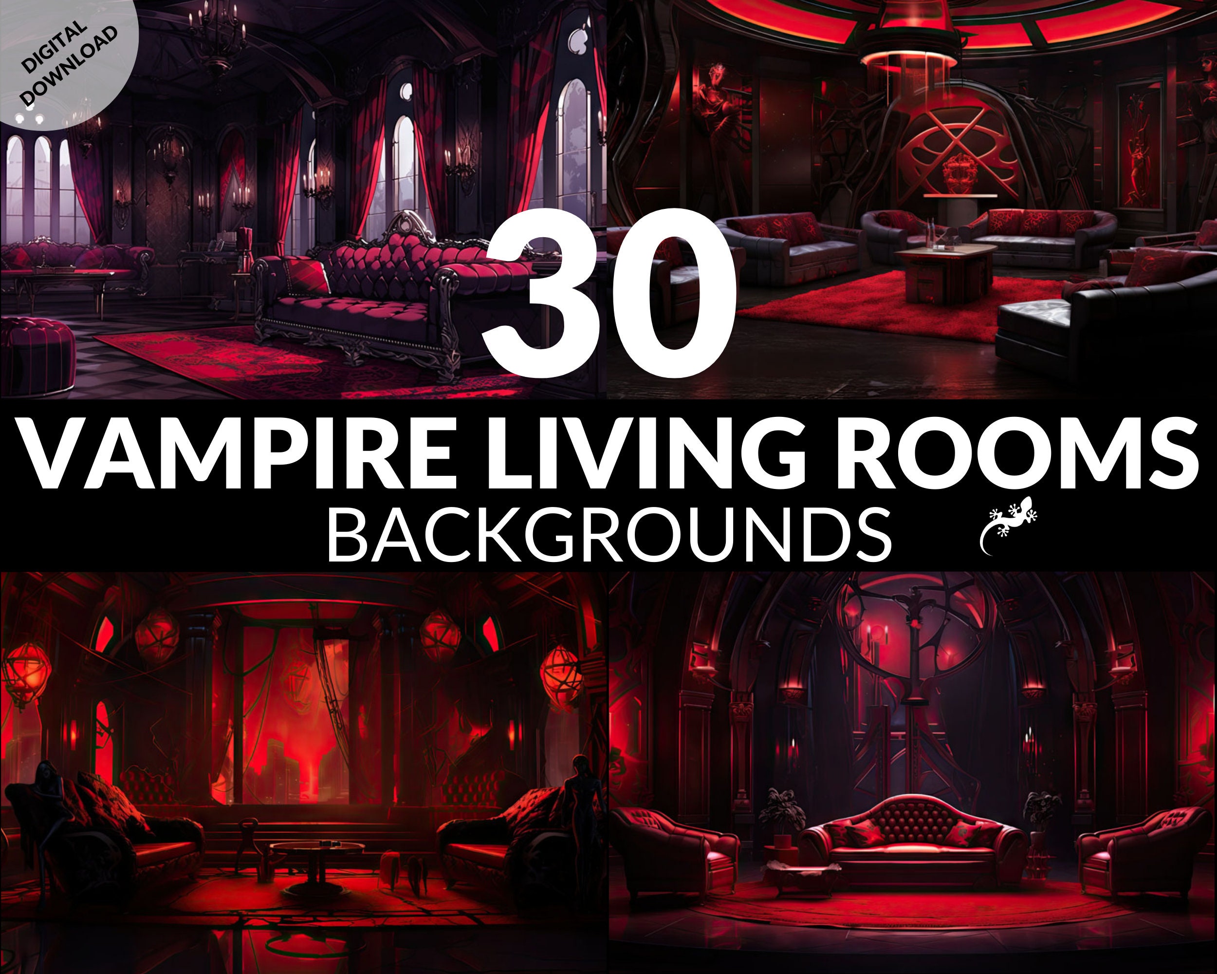 30 Vampire Living Room Vtuber Backgrounds, Gothic Stream Backgrounds ...