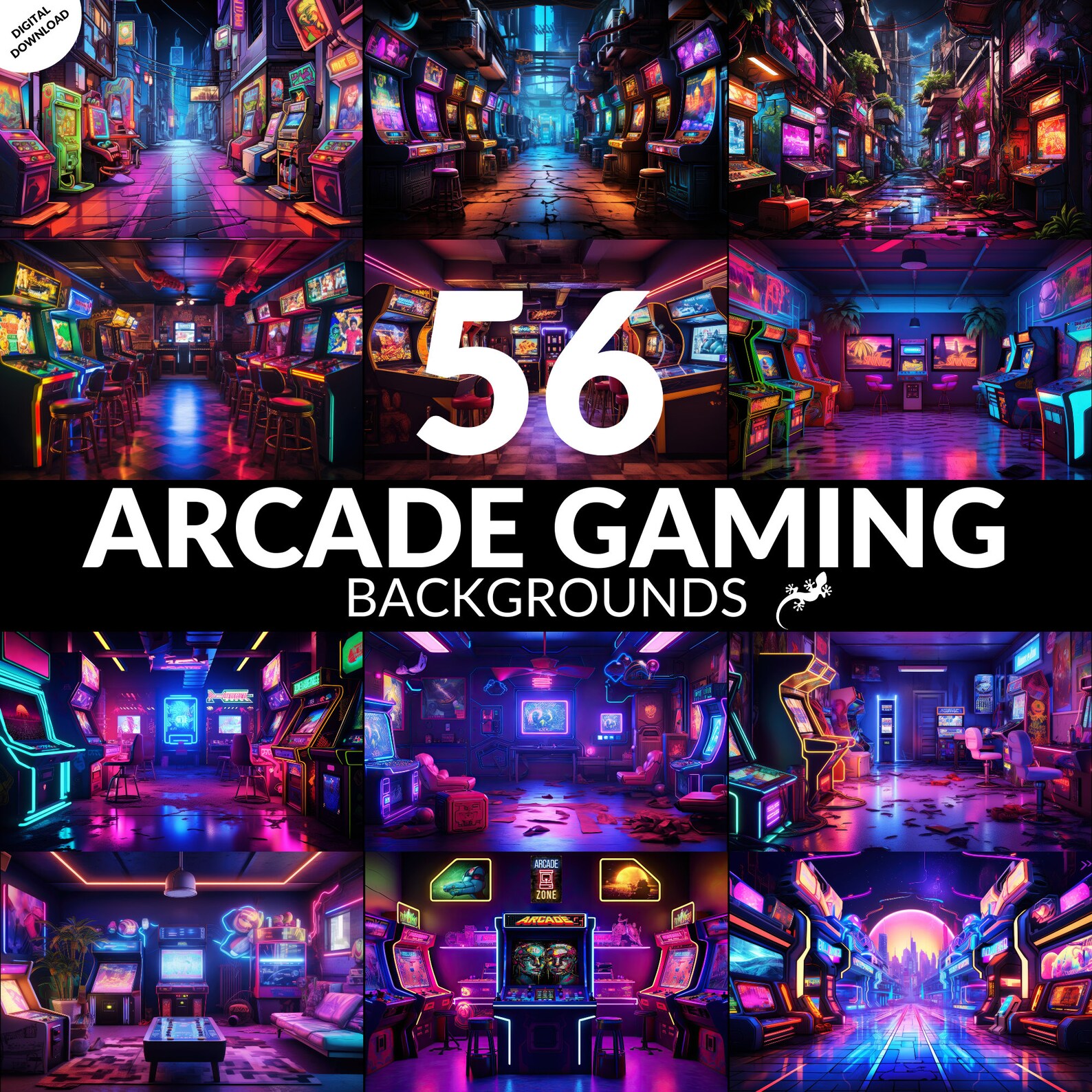 Vtuber Backgrounds Bundle, 122 Arcade Vibe Anime Vtuber Twitch Zoom ...