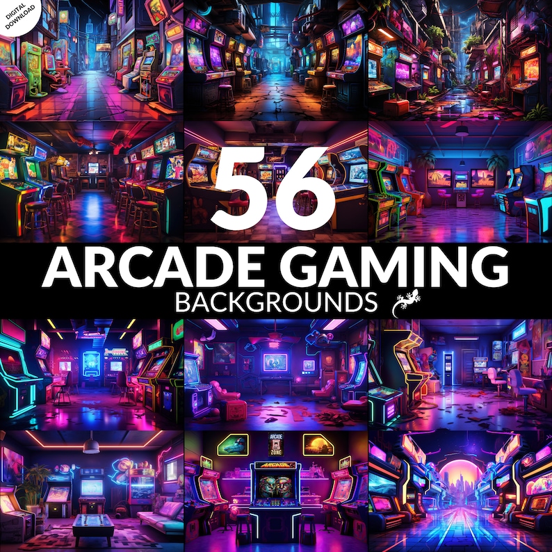 Vtuber Backgrounds Bundle, 122 Arcade Vibe Anime Vtuber Twitch Zoom ...