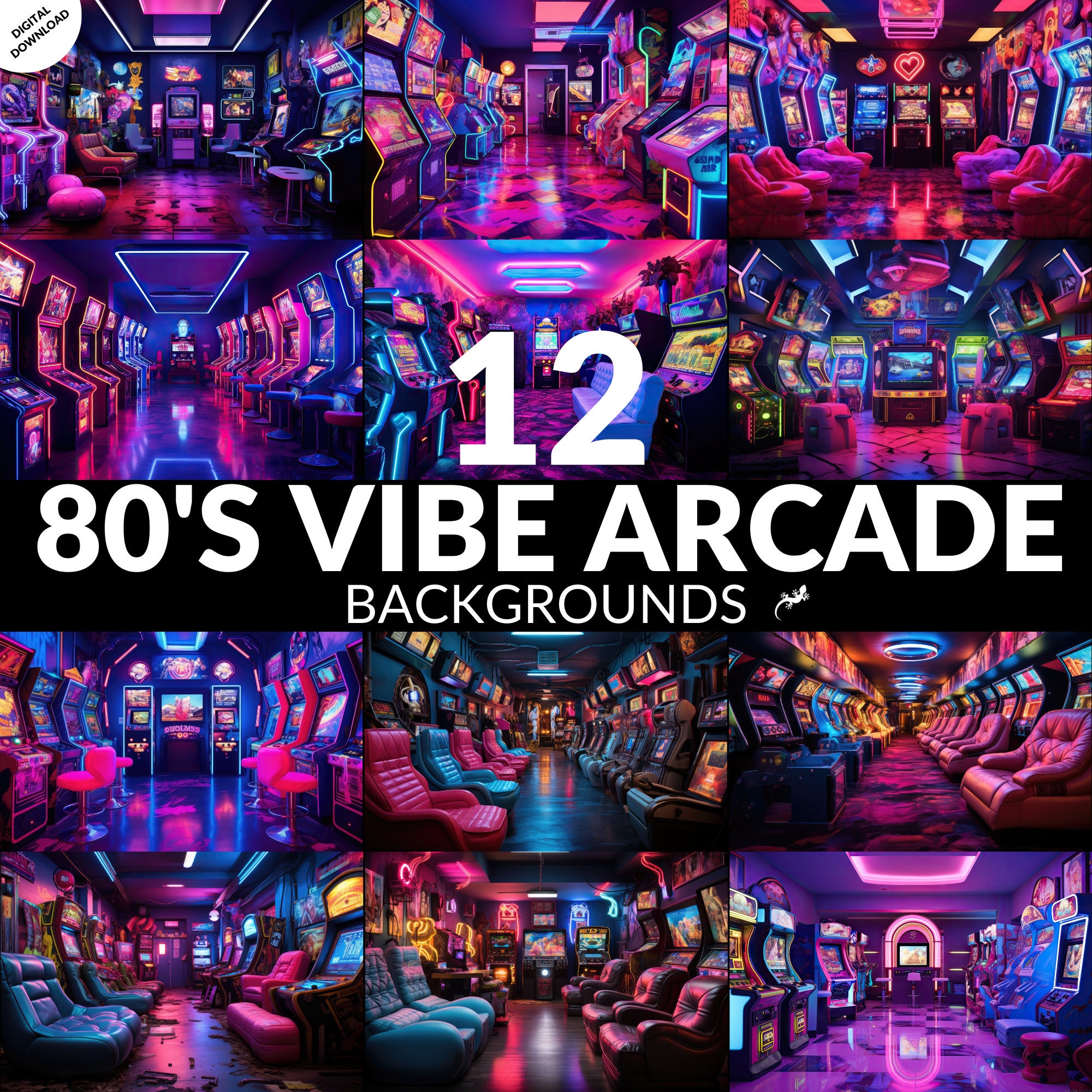 Vtuber Backgrounds Bundle, 100 X 80's Vibe Stream Twitch Zoom ...