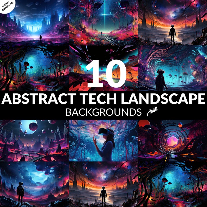 Vtuber Backgrounds Bundle, 98 X Abstract Vtuber Tech Twitch Zoom ...