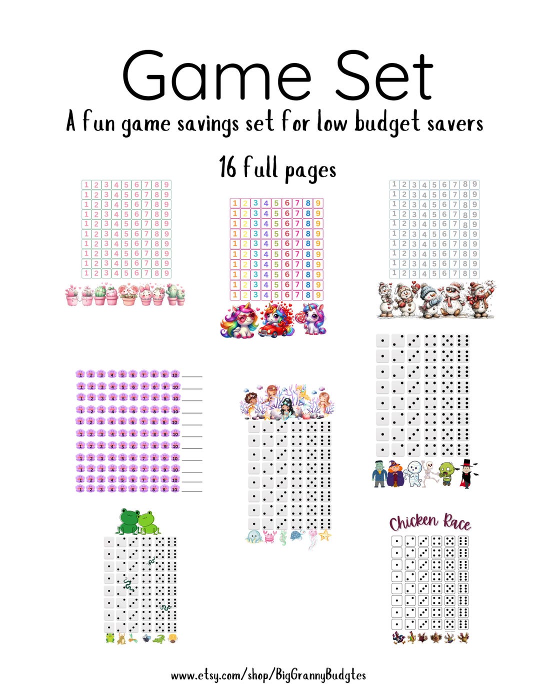 Printable Budget Challenge With 16 Pages, Shut the Box Variations, Fun ...
