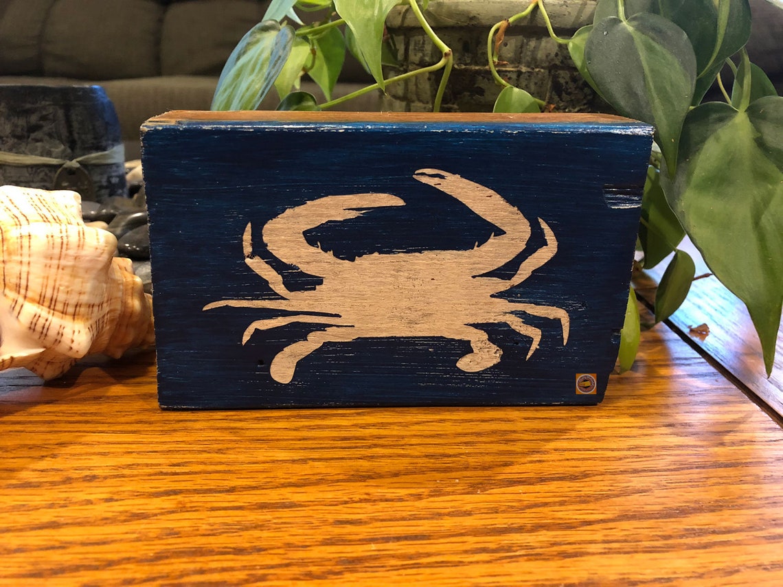 Coastal Wooden Blocks / Handmade / Hand Painted / Nautical | Etsy