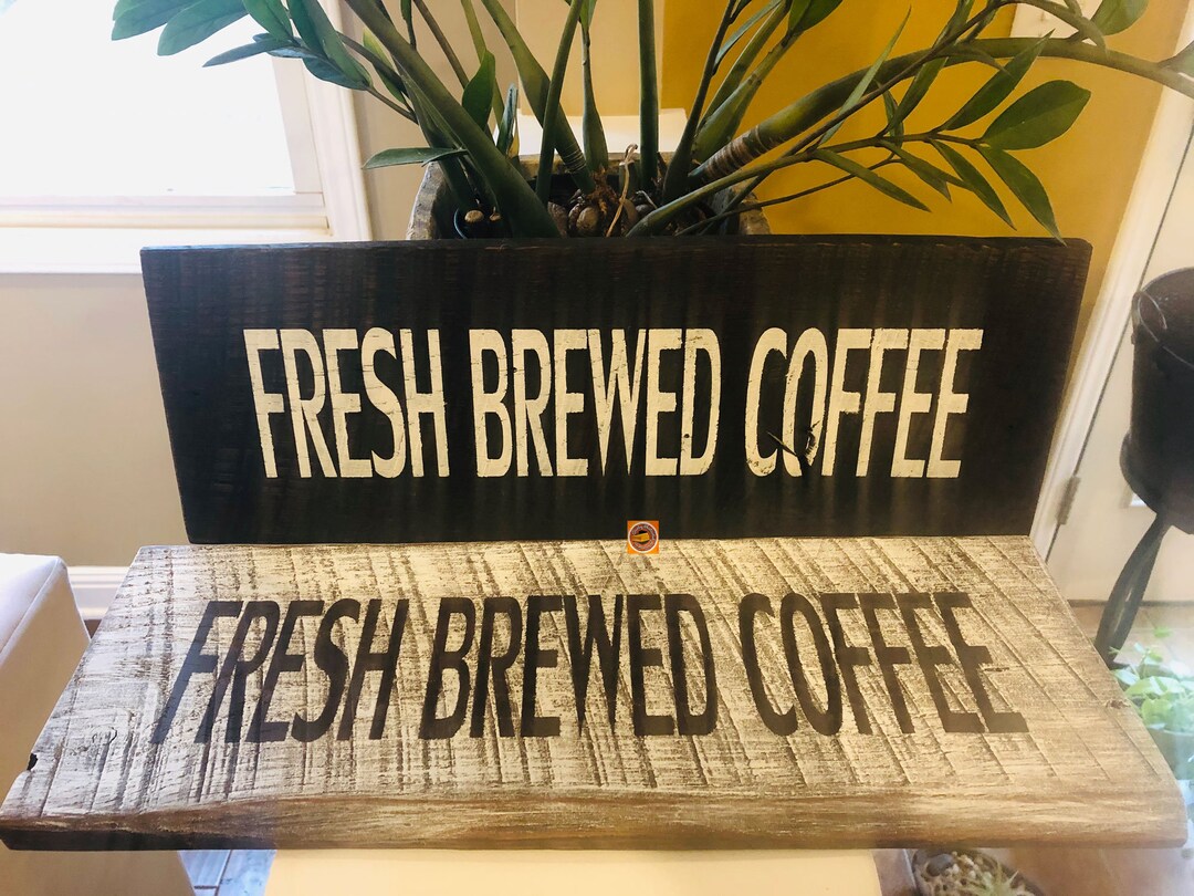 Coffee Sign "fresh BREWED Coffee" / Coffee Wood Sign / Wooden Wall Sign ...