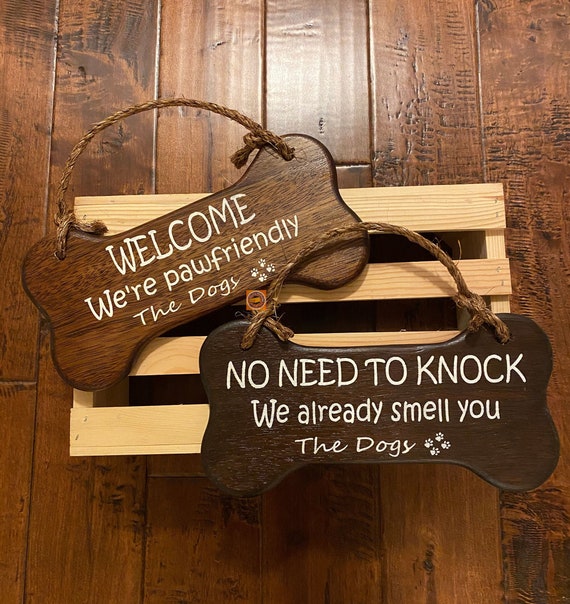 Dog Bone Sign / Dog Wooden Bone Sign / Dog Bone Door Hanger / | Etsy