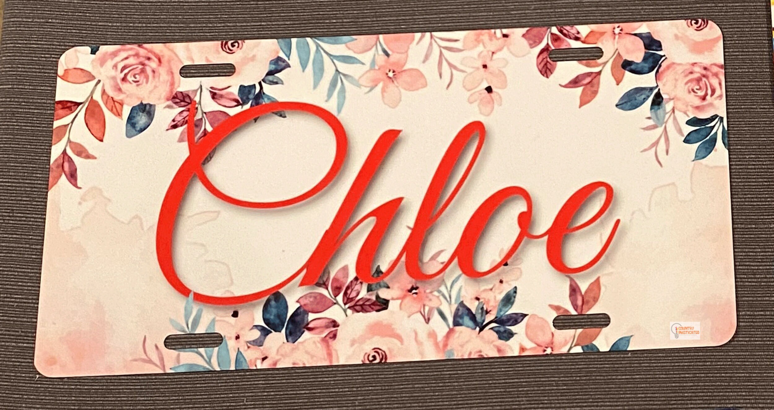 Personalized Floral Girls Room Sign / Sublimated Door Sign / Sublimated ...
