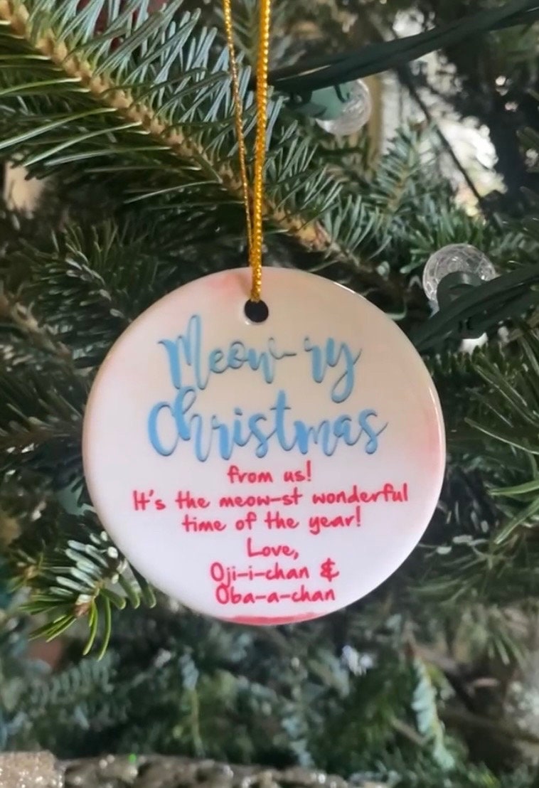 Personalized Round Ceramic Christmas Ornaments / 2 Sided Ceramic ...