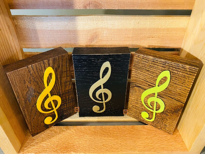 Treble Clef Block Sign / Treble Clef Wall Art / Music Note Decor / Wood ...