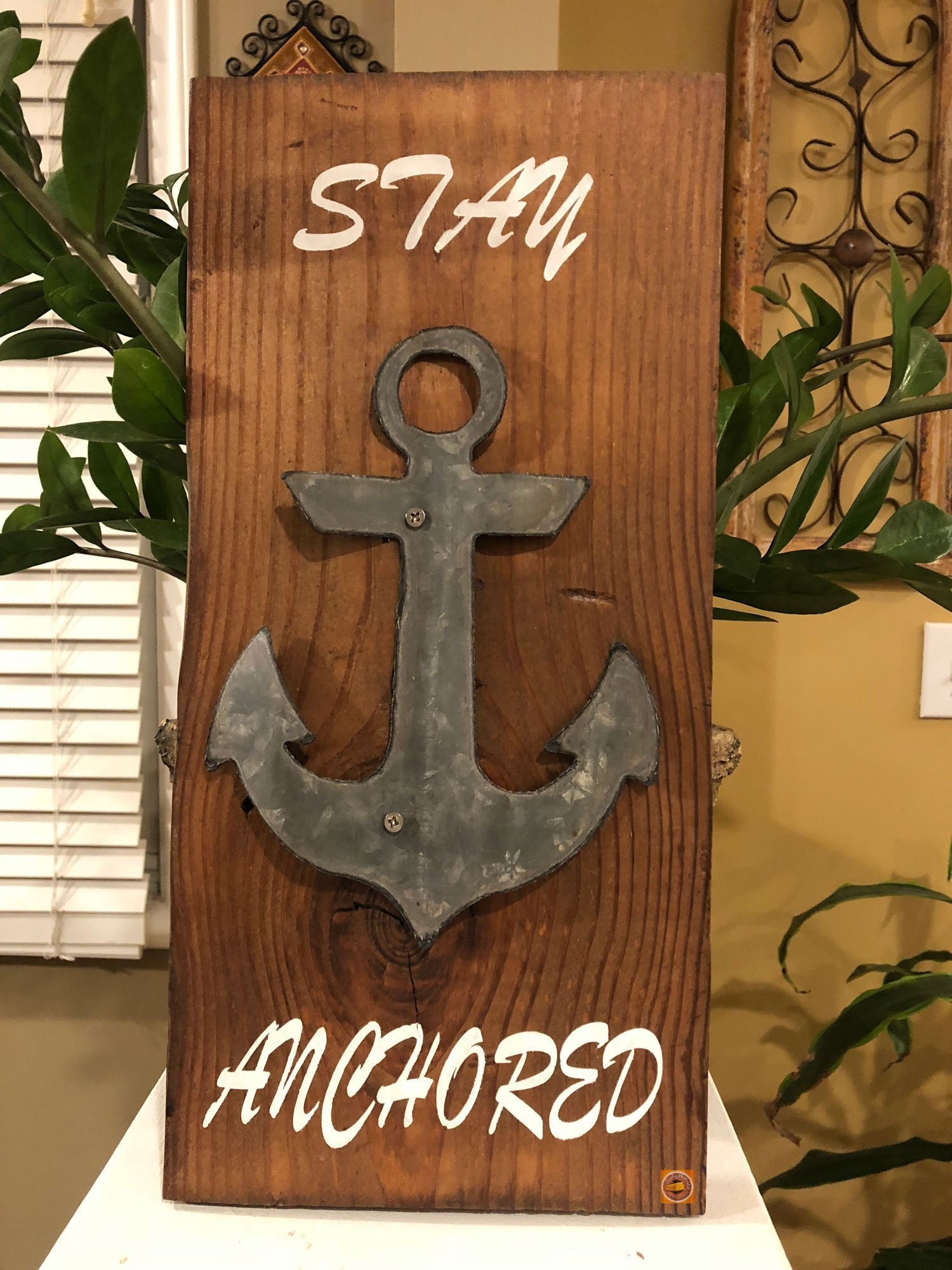 Wood Sign "stay Anchored" / Metal Anchor / Rustic Wooden Sign ...