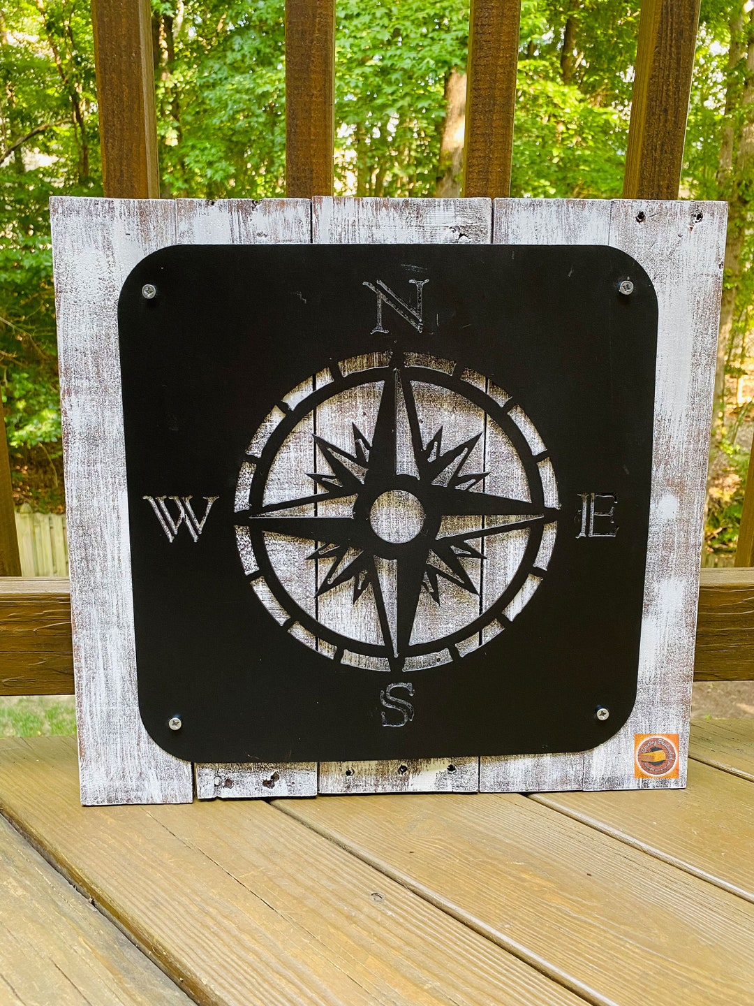 Metal Compass Wood Sign / Compass Sign /handmade / Hand Painted ...