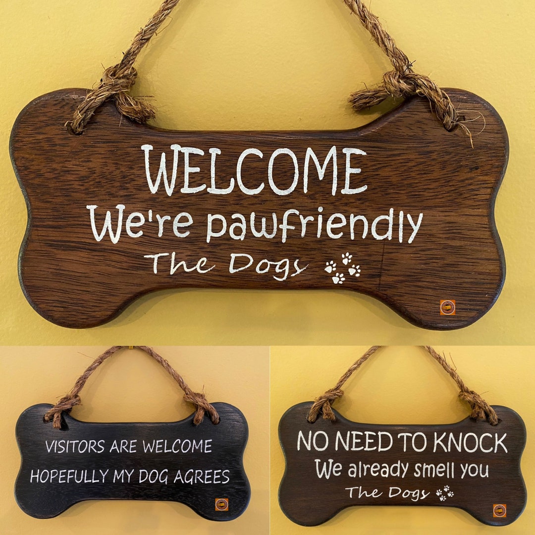 Dog Bone Sign / Dog Wooden Bone Sign / Dog Bone Door Hanger / Dog ...