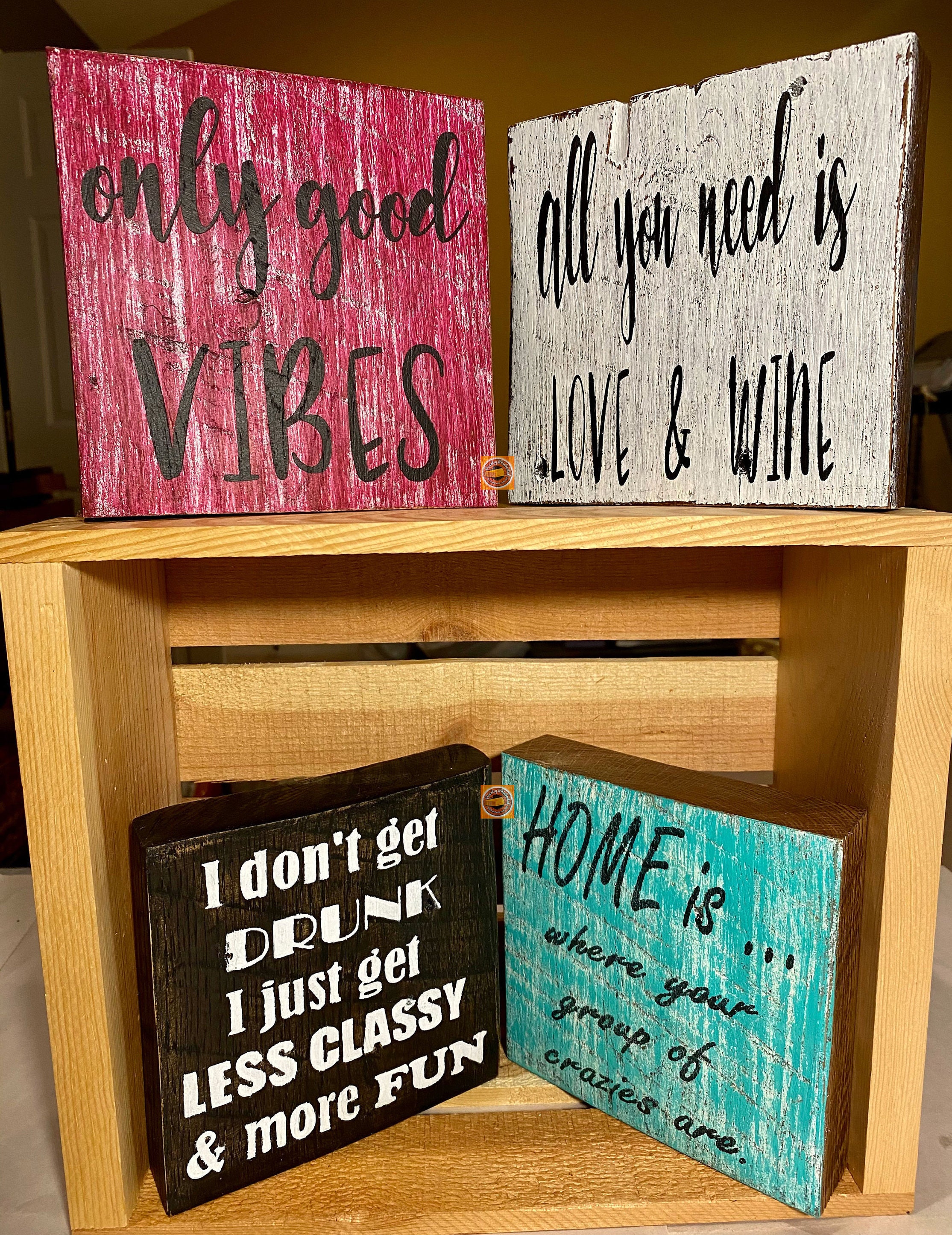 Wood Block Funny Signs / Funny Signs / Hand Painted / - Etsy
