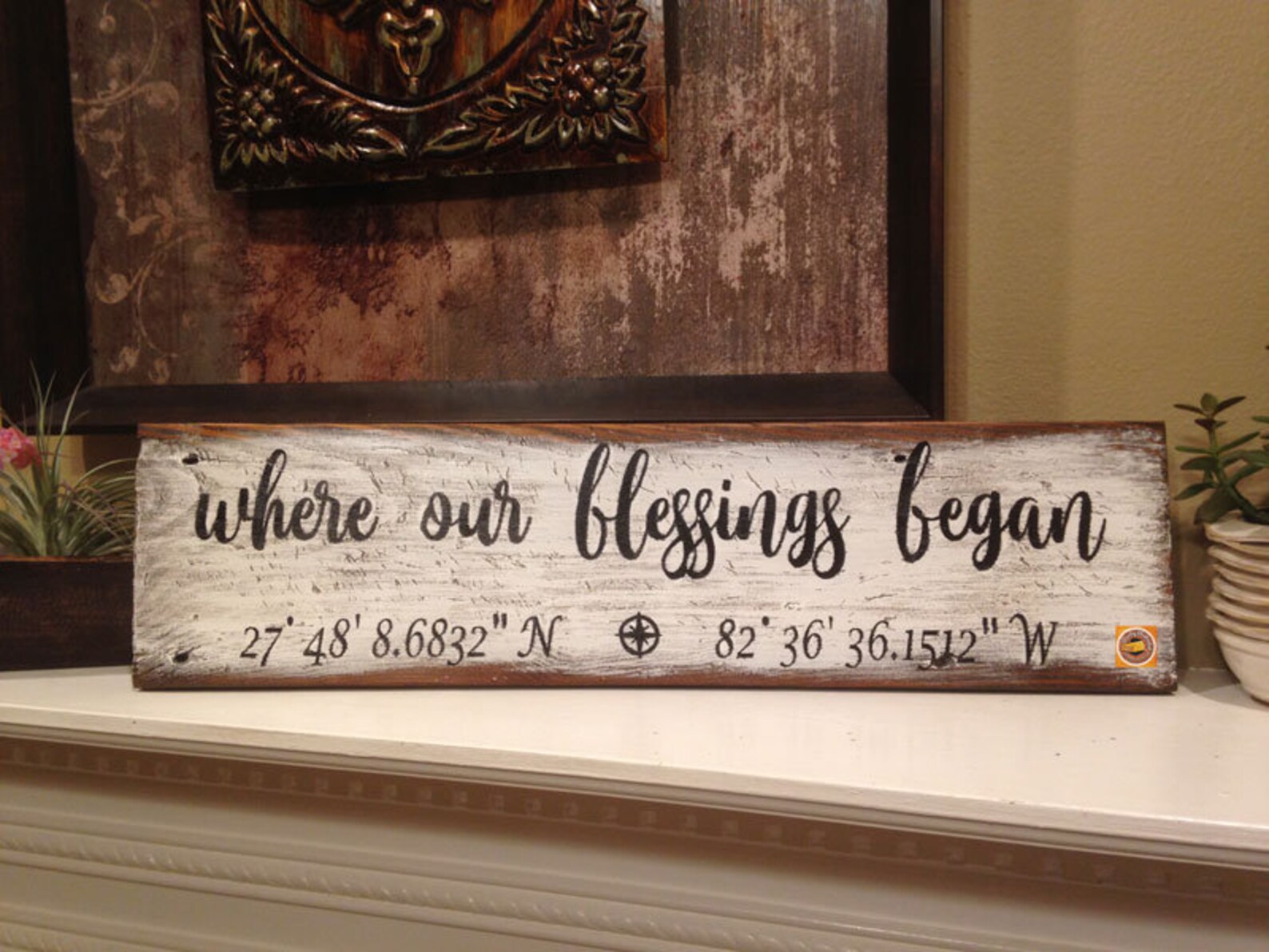 Coordinates Wood Sign / Latitude Longitude Sign / Where Our Blessings ...