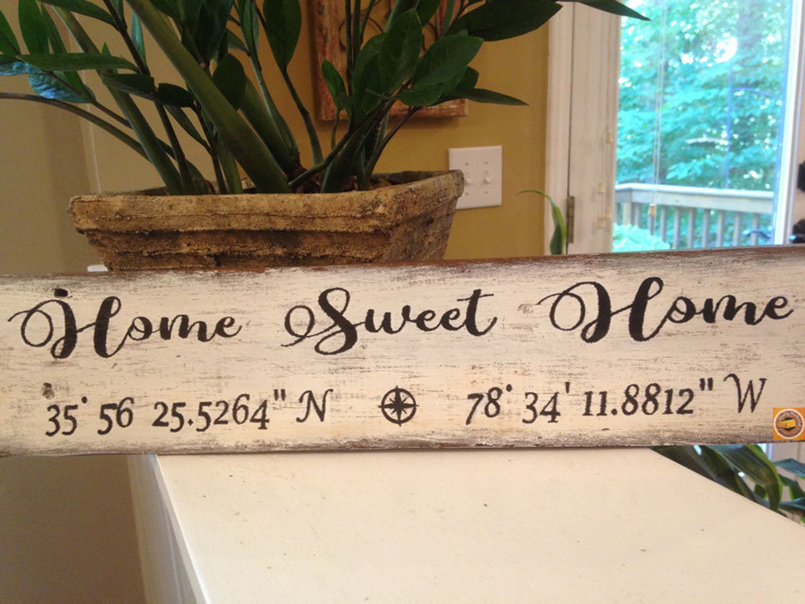 Coordinates Wood Sign / Home Sweet Home / Latitude Longitude Sign ...