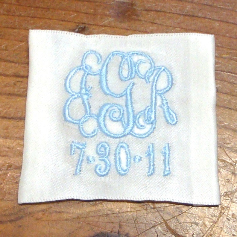 Wedding Dress Label / Embroidered Wedding Gown Label / Monogram Wedding ...