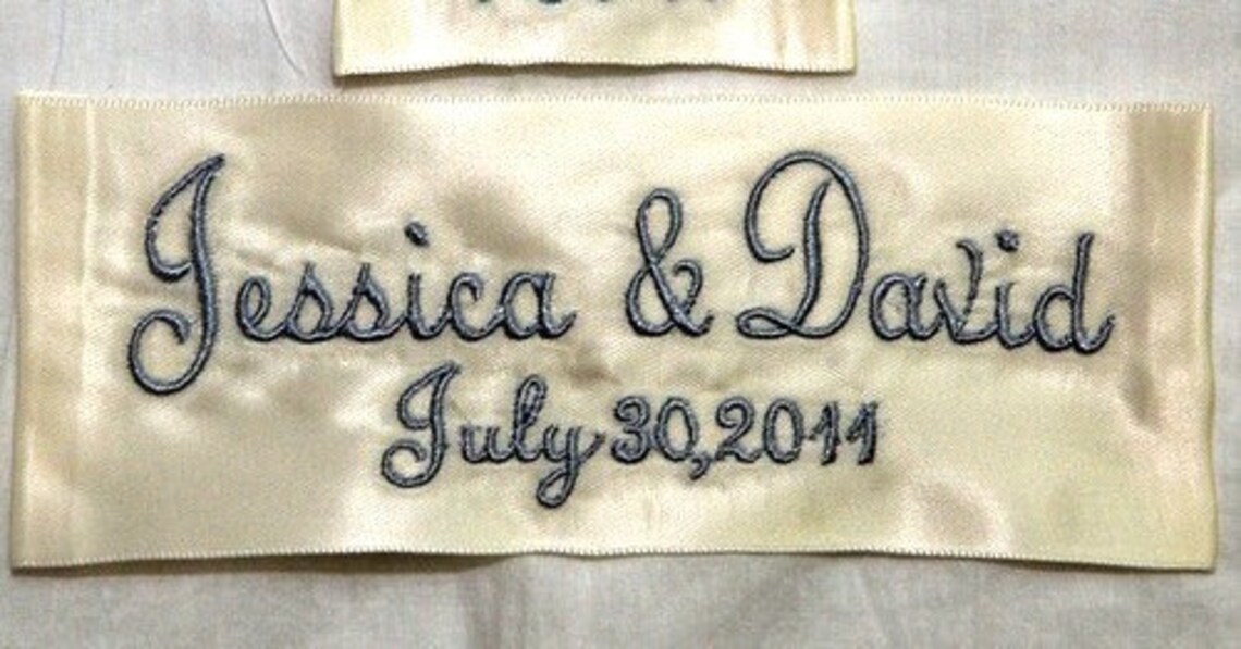 Personalized Wedding Dress Label With Name of Bride and Groom - Etsy