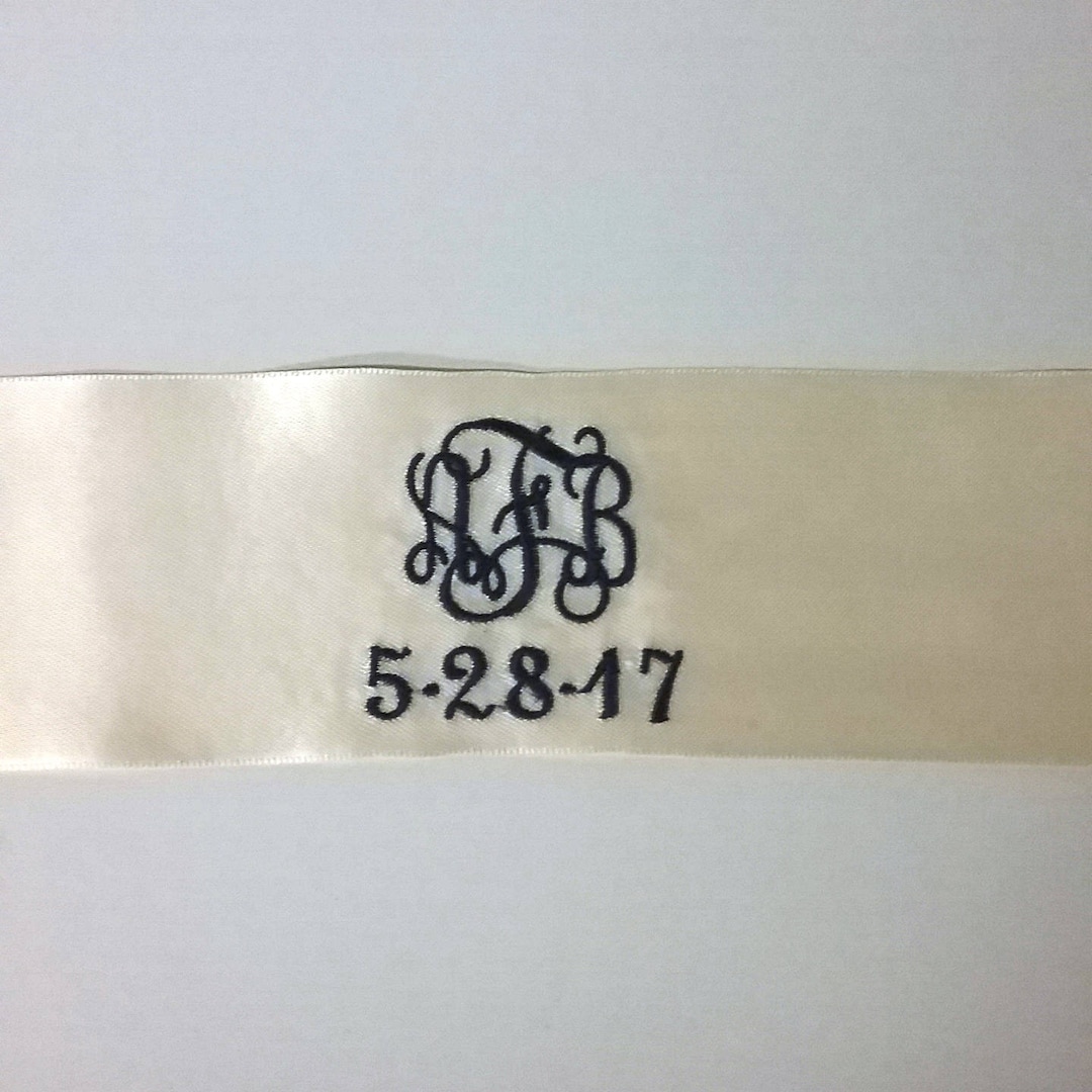 Wedding Dress Label / Embroidered Wedding Gown Label / Monogram Wedding ...