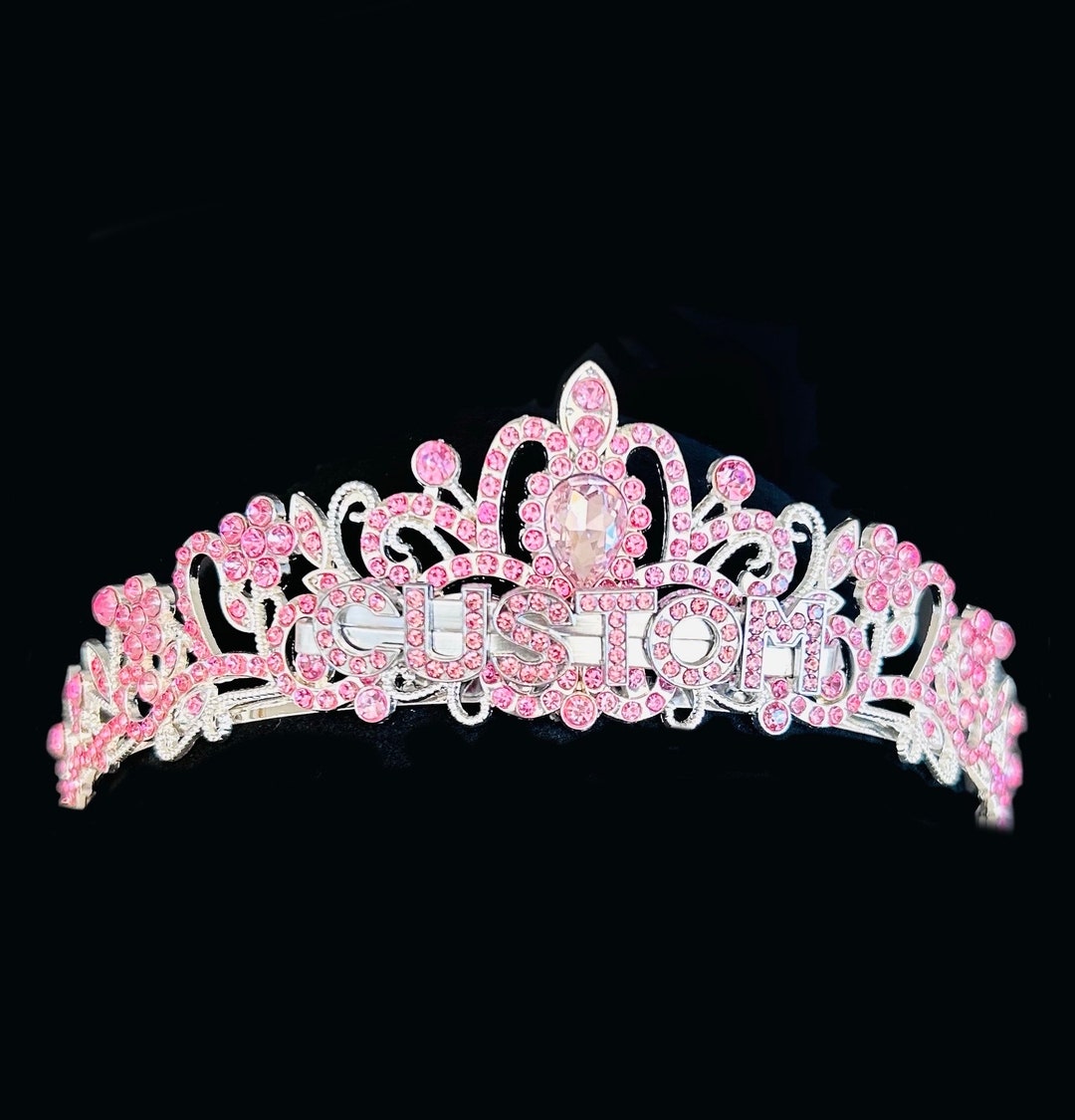 Custom Pink Name Tiara/custom Word Tiara for Birthday, Bachelorette ...