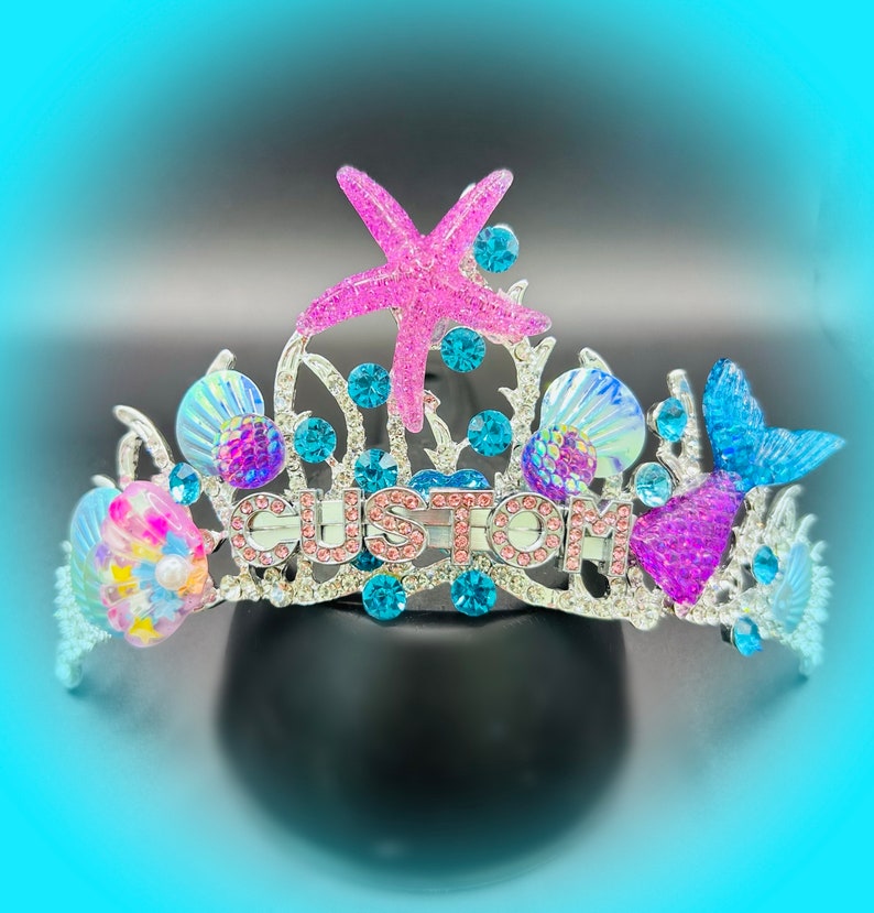 Custom Mermaid Tiara: Personalized Birthday, Bachelorette, Wedding ...